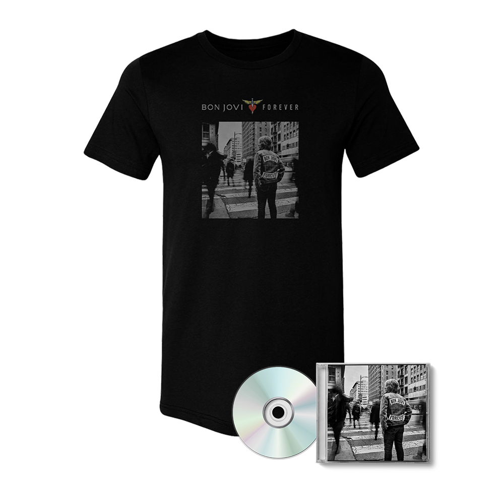 Forever Cd + Album T-Shirt In Black - Bon Jovi Store UK